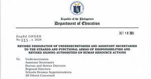 DepEd Order 015, s. 2024 - Revised Designation of Undersecretaries and Assistant Secretaries to the Strands and Functional Areas of Responsibilities and Revised Signing Authorities on Human Resource Actions