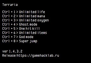 Terraria Трейнер/Trainer ( 8) [1.4.3.2] {LIRW / GHL}