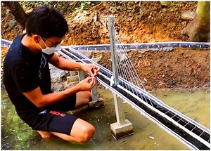 40M views · 308K reactions | Building a mini cable-stayed bridge | MetDaan DIY | Facebook