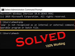 How to fix pip not recognized as an external or internal Command
