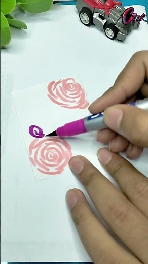 Brush pen drawing flowers for beginners | Simple brush pen flower art