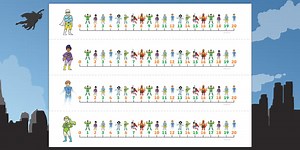 Superhero Number Line (0-20)