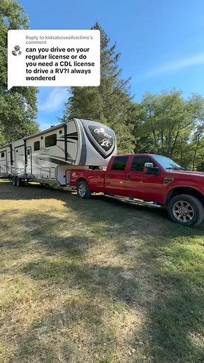 You don’t need a cdl or special licensing to tow an RV even one as big as 44ft! Tips if you’re new to the road! -Practice in a large empty parking lot!Set up obstacle to practice sharp turns, backing in, backing up in case you go down a long road with no turnaroundLearn your blind spots! We have extended mirrors on our truck and a backup camera for the back Know your height of your rig for low bridges and low clearances! Enjoy the journey not just the destination!!What’s the craziest towing expe