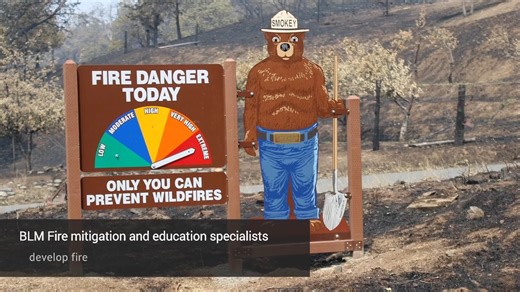 Many wildfires on BLM managed lands are human-caused and preventable. Our BLM Fire Mitigation and Education Specialists develop fire prevention and education campaigns. Their work reduces wildfire risk near communities and on federal lands. They work consistently with cooperators, homeowners, schools, fire departments, Firewise communities, and other organizations all to mitigate risk to communities. Take a look at this #WeAreBLMFire video to learn more about their work. | Bureau of Land Managem