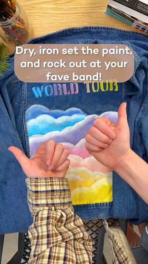 Going to a concert soon? 😁 🎶 Stand out from the crowd with this DIY denim jacket makeover! Add a splash of colour to your outfit with fabric paint so you can dance to the beat of your own drum (and the band’s) 🕺 Save this video to your favourites, grab a denim jacket and a set of fabric paints and get concert-ready with us 🌈 Visit our website to see what supplies we’ve used 😊 AU - https://www.montmarte.com.au/blogs/projects-how-to/diy-fashion GLO - https://www.montmarte.com/blogs/projects-h