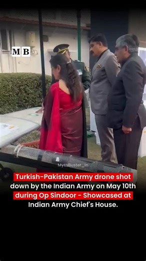 MythBuster on Instagram: "Turkish YIHA-III drone kept as Wartrophy The drone launched from Lahore International Airport with 10 kg explosives, shot down near Amritsar while targeting Jalandhar on 10th May. Full data extraction done by the Indian Army and it's now kept as a wartrophy at the Army Chief’s house for Vijay Diwas. Follow Us For Daily News Updates #India #Pakistan #Amritsar #Lahore #Jalandhar #IndianArmy #IndianDefense #MilitaryNews #DroneDown #ArmyChief #Defense #mythbuster #updates #