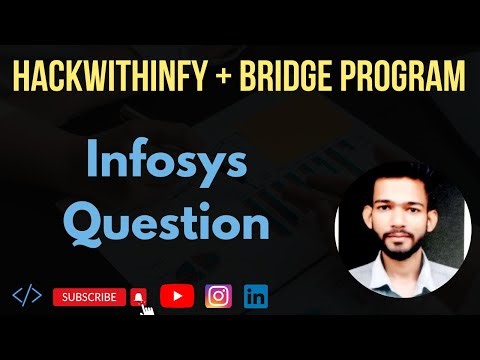 HackWithInfy Coding Question | Infosys Bridge Program Question | Company Coding Questions
