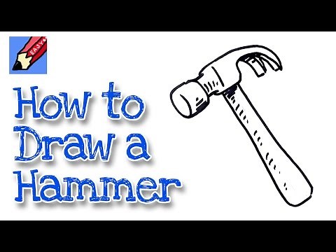 How to draw a claw hammer real easy | Step by Step with Easy, Spoken Instructions