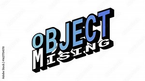 OBJECT vs MISING, 3D Text Animation in Isometric View with Opposite Word Motion Loop with Bold Typography Effects