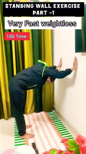 Standing Wall Exercise Part 1 | Very Fast Weight Loss Workout 🔥 #Shorts