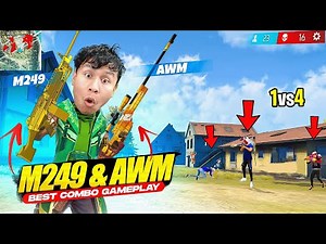 Win Any Matches with Awm & M249 Best Combo 😎 Free Fire Max
