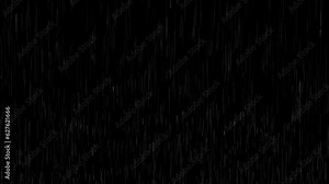 Rain drops on Black background. Falling water drops. Nature rainfall. Rain heavy rain raining in the forest raining woods heavy rain. weather storm in raining season. Slow Rainfall at night.