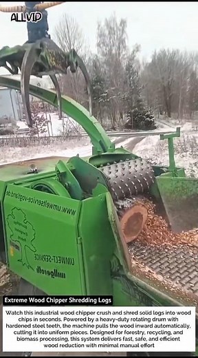 Extreme Wood Chipper Shredding Logs | Powerful Forestry Machine