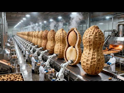 Inside a Modern Peanut Processing Factory: From Farm Harvest to Perfect Peanuts (Full Process)