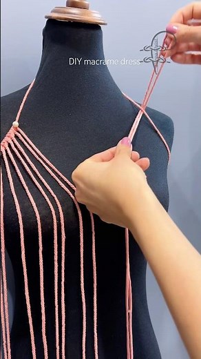 DIY Easy macrame dress making technique 💕🌸 #macrame #nannachrist #diy
