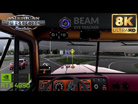 ATS Ultra Realistic Graphics with Snowy Moon Lighting Mod and Beam Eye Tracker RTX 4090 + MODS