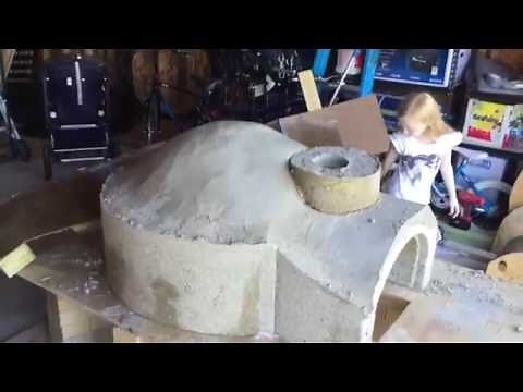 wood fired Pizza oven build cast from perlite concrete how to