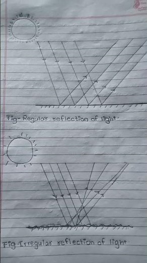 diagram of regular reflection of light and irregular reflection of light 🕯️🚨