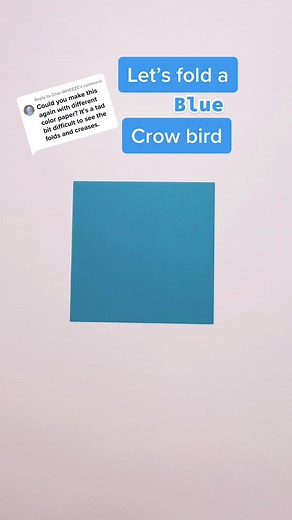 Folding a Blue Crow Bird: Origami Tutorial