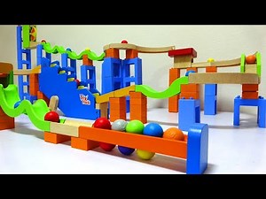 Marble Run ☆ Trix Track Wave Slope + Hand-cranked Stairs Course
