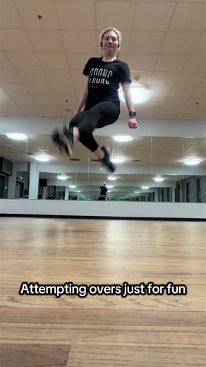 Overs were often a struggle for me as a dancer! I tended to not get the back leg up all the way and sometimes did more of a karate chop type thing rather than a leap. Trying a few for fun #irishdance