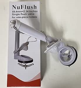 NuFlush Flush Valve Assembly for 2 inch One Piece Toilet with 10 inch Overflow Tube