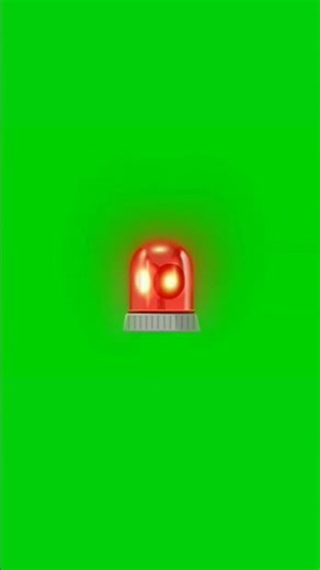 Red Flashing 🚨 Emergency Lights Green Screen Animation with Sound HD Video #animation #chromakey