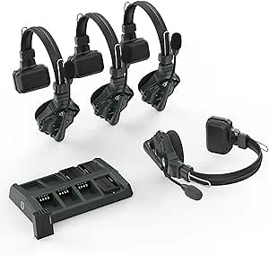 Hollyland Solidcom C1-4S Full-Duplex Wireless DECT Intercom System with 4 Headsets (1.9 GHz) 1000ft Coverage Zone DECT6.0 Technology Wideband Clear Audio Quality