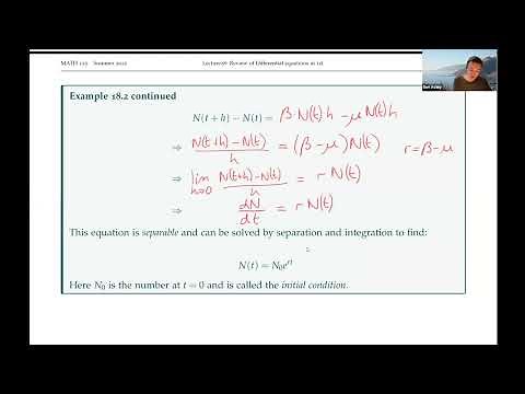 MATH 155 - Lecture 18a: Review of differential equations in 1D