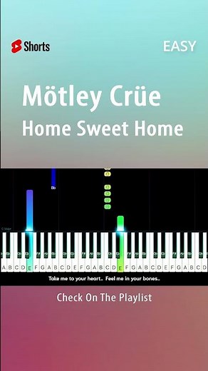 Mötley Crüe - Home Sweet Home - EASY Piano TUTORIAL by Piano Fun Play #shorts