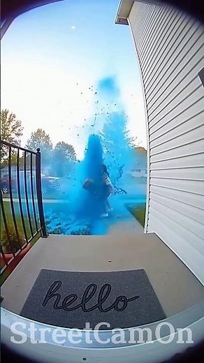Porch Pirate Girl Gets DRENCHED in Blue Paint & Screams! 😱💙 #PorchPirate #InstantKarma