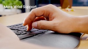 ProtoArc Ergonomic Wireless Keyboard Mouse, EKM01 Plus Full Size Ergo Bluetooth Keyboard Mouse Combo, Split Design, Wrist Rest, Multi-Device, Rechargeable, for Windows/Mac OS - Black