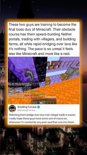 These two guys are training to become the final boss duo of Minecraft. Their obstacle course