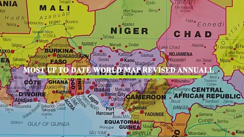 Maps International Giant World Map - Mega-Map Of The World - 46 x 80 - Fully Laminated - 2025 Updated