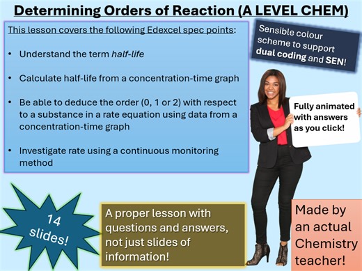 Determining Orders of Reaction lesson with questions and answers (click for video preview) | Teaching Resources