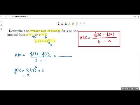 21- Determine the Average rate of change of a function