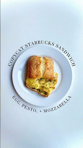 Copycat Starbucks Egg, Pesto, & Mozzarella Breakfast Sandwich Recipe | Easy Vegetarian Meal