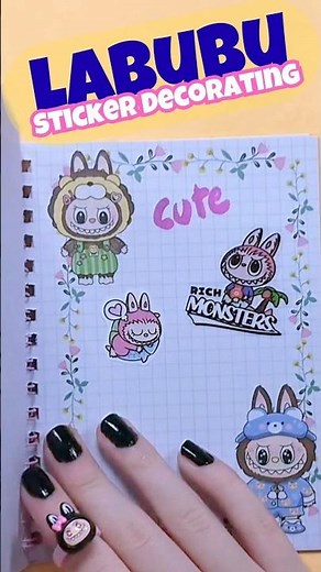 Labubu Sticker Decorating – Aesthetic Notebook Ideas & Cozy Sticker Craft ✨