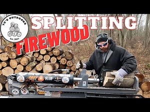 CountyLine Log Splitter Making Firewood