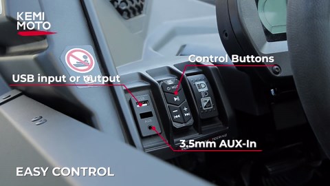 KEMIMOTO UTV Overhead Sound System 6.5 inch Speakers Sound Bar Stereo Bluetooth for 1.625-1.9in Roll Bar Compatible with Can-Am X3 Polaris RZR XP 1000