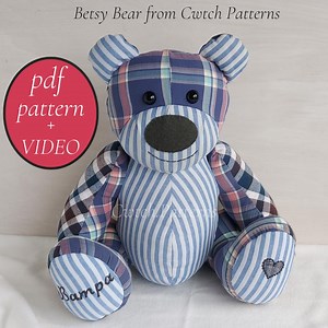 Betsy Memory Bear Sewing Pattern With Video Tutorial (PDF) - Etsy Canada