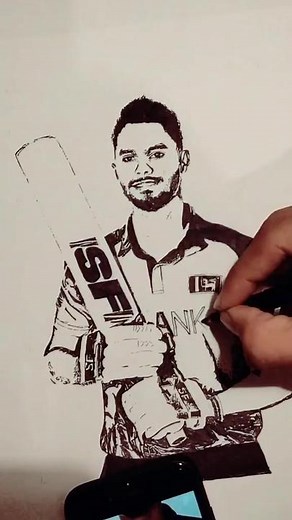 Dhananjaya de Silva: Un Stencil Art de Cricket