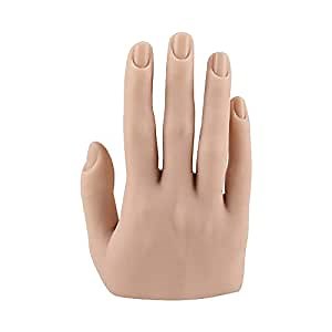 Practice Hand for Acrylic Nails Silicone Practice Hand with Insertable Nails Perfect for Nail Art Beginners/Nail Salon Artists Color1 Right Hand