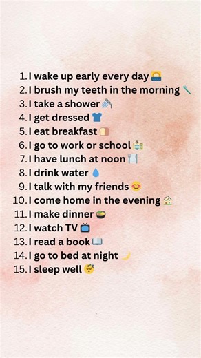 15 Simple Daily Routine Sentences | A1 English
