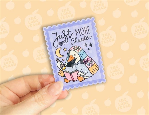 One More Chapter Stamp Sticker for Readers, Funny Kindle Decal - Etsy