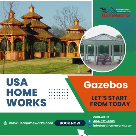 Custom Gazebos & Pavilions: Stunning Outdoor Living Designs by USA Homeworks
