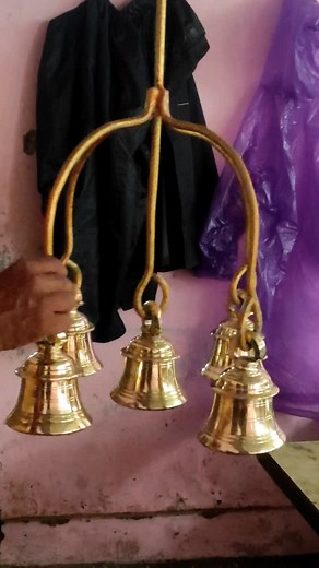 Bell Hanging bell Bronze bell Brass bell Bell making Bell sound Indian tradition Indian culture Temple culture Temple art Temple artist #Indiantraditional #viral #india #knife #temple #bell | ViswaKarma Silpakala Kendram