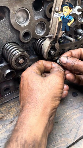 Valve Spring Cotter Fitting Like a Pro Mechanic #shortsfeed #machine #skills #pro