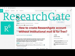 How to create Researchgate account without institutional email id?