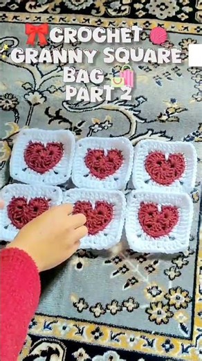 Cute Crochet Granny Square Bag🧶🎀♥️🪄#crochetlover#crochetaddict#crocheter#crochet#shortsfeed#tranding